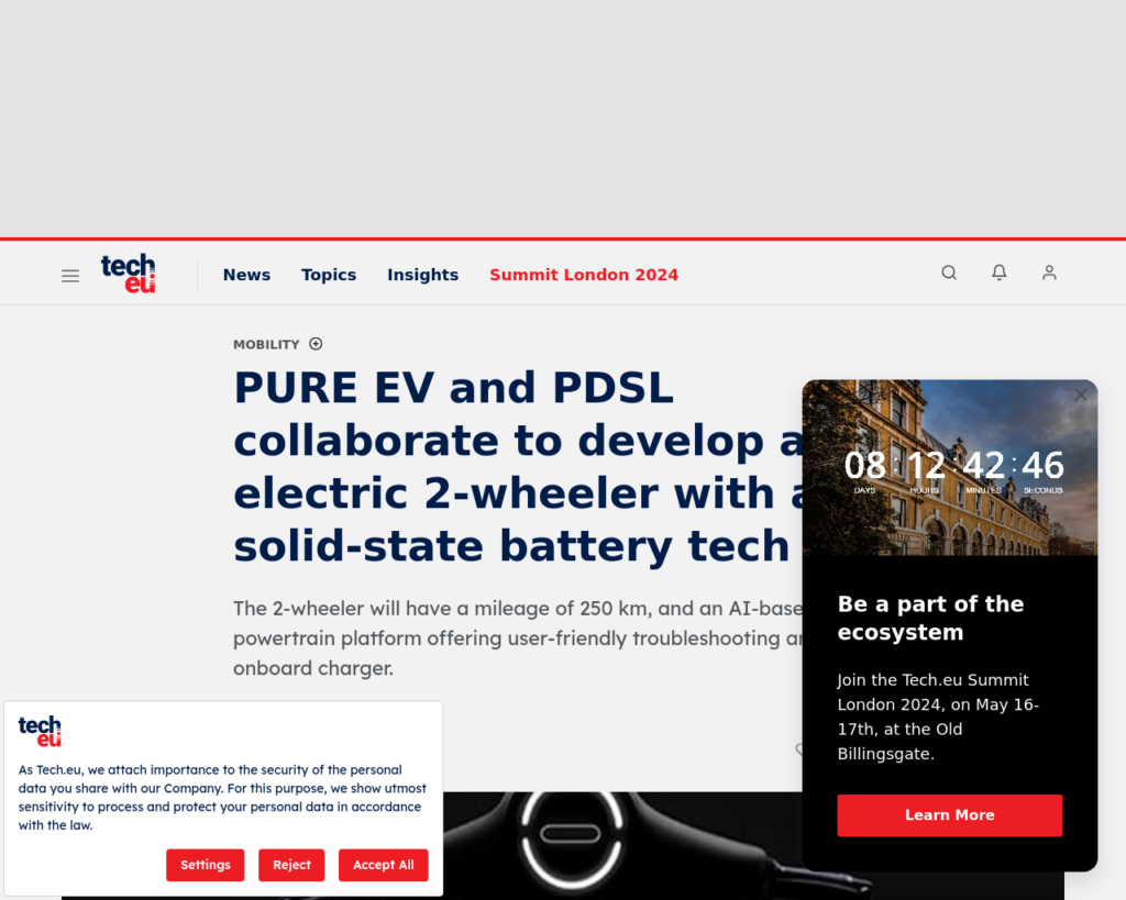 PURE EV と PDSL が協力して、固体電池技術を搭載した電動二輪車を開発 – Tech.eu - プロンプトハブ
