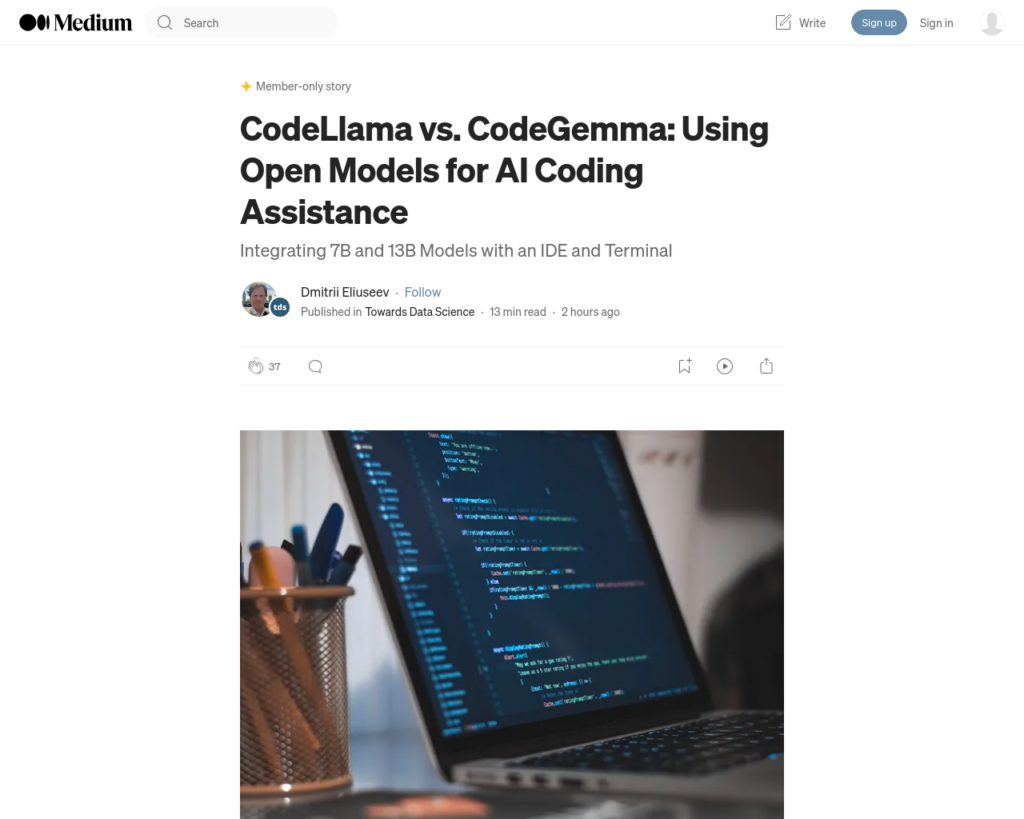 CodeLlama vs. CodeGemma: AI コーディング支援のためのオープン モデルの使用 | Dmitrii Eliuseev 著 | 2024 年 5 月 | Towards ...