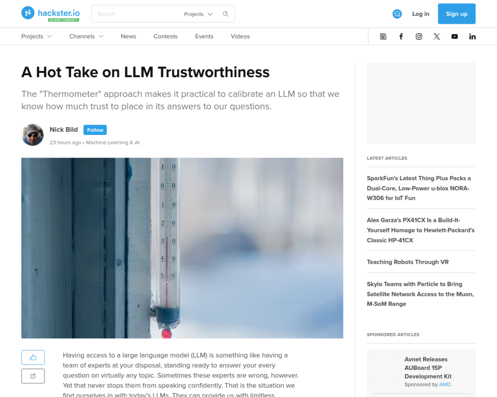 LLM の信頼性に関するホットな見解 – Hackster.io - プロンプトハブ