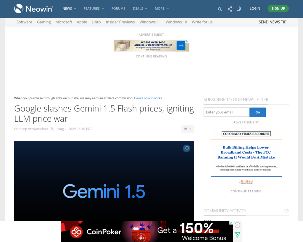 Google が Gemini 1.5 Flash の価格を大幅に引き下げ、LLM の価格戦争に火がつく – Neowin - プロンプトハブ