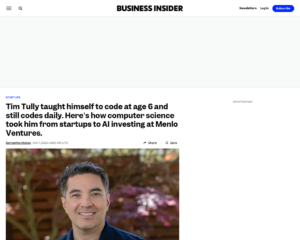 メンロベンチャーズのパートナー、ティム・タリーがジェネレーティブAIスタートアップに投資 – Business Insider - プロンプトハブ