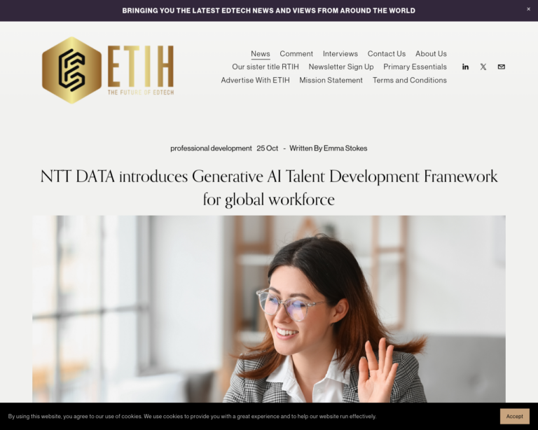 NTTデータ、グローバル人材向けジェネレーティブAI人材育成フレームワークを導入 — EdTech Innovation Hub - プロンプトハブ