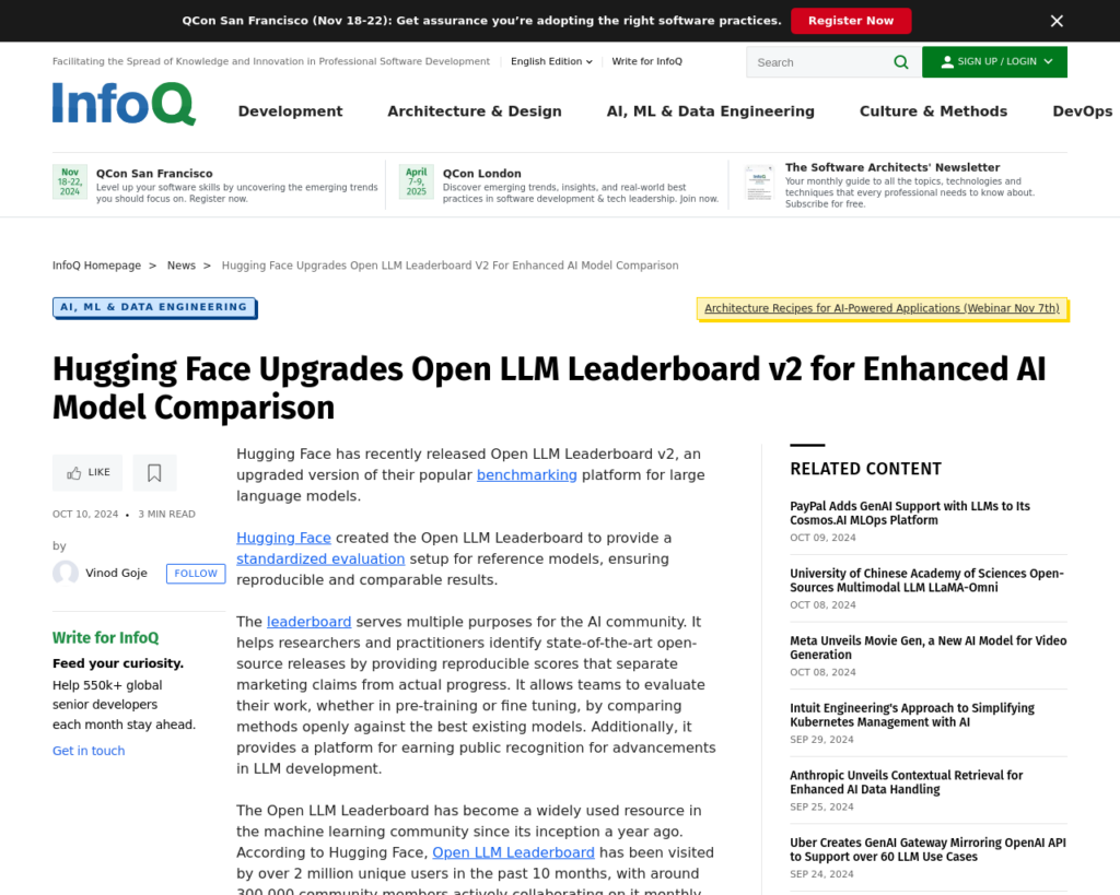 Hugging Face、AI モデルの比較を強化する Open LLM Leaderboard v2 をアップグレード – InfoQ ...