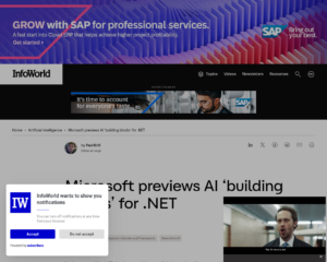 Microsoft が .NET 向け AI「ビルディング ブロック」をプレビュー | InfoWorld - プロンプトハブ